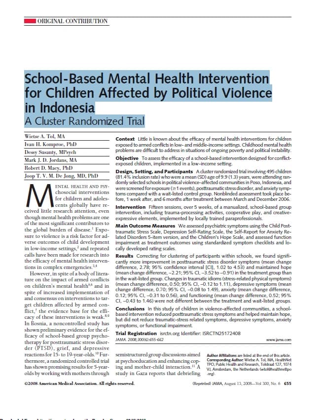 IASC MHPSS M&E FRAMEWORK MOV Toolkit - The MHPSS Network