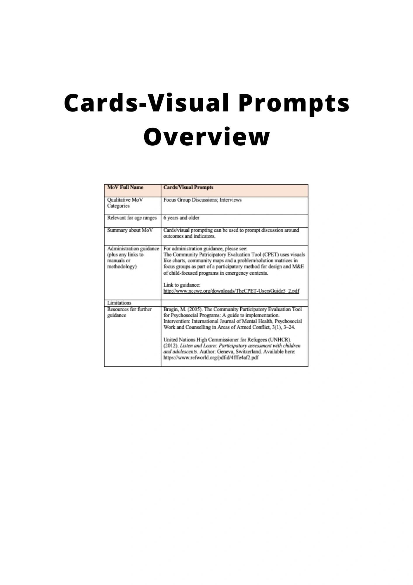 IASC MHPSS M&E FRAMEWORK MOV Toolkit - The MHPSS Network